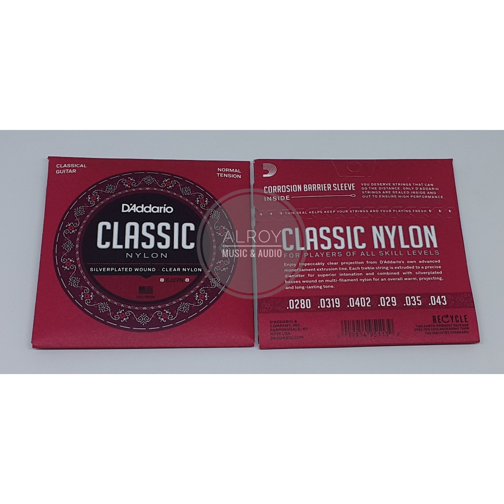 Jual Senar Gitar Classic Nylon D' Addario EJ27N (Original) | Shopee ...