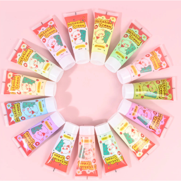 Jual Lem Cream DIY Clay Simulation Cream Glue Warna Warni Cream Deco ...