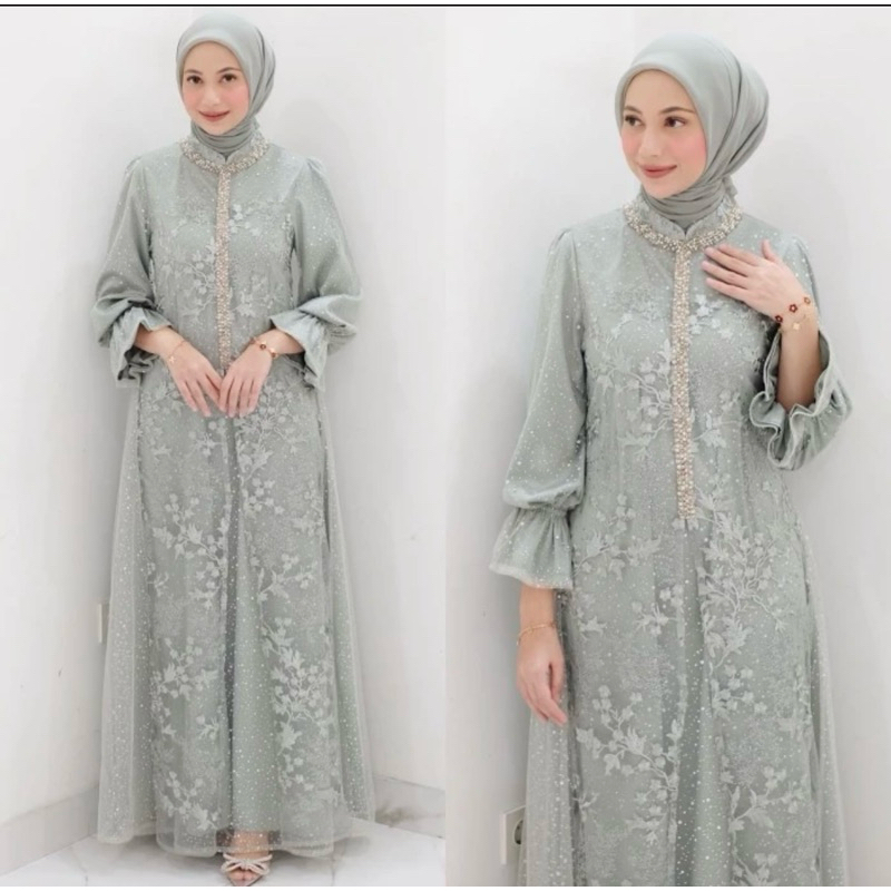 Jual Sarah The Label | Jasmine Dress Stone Green | Shopee Indonesia