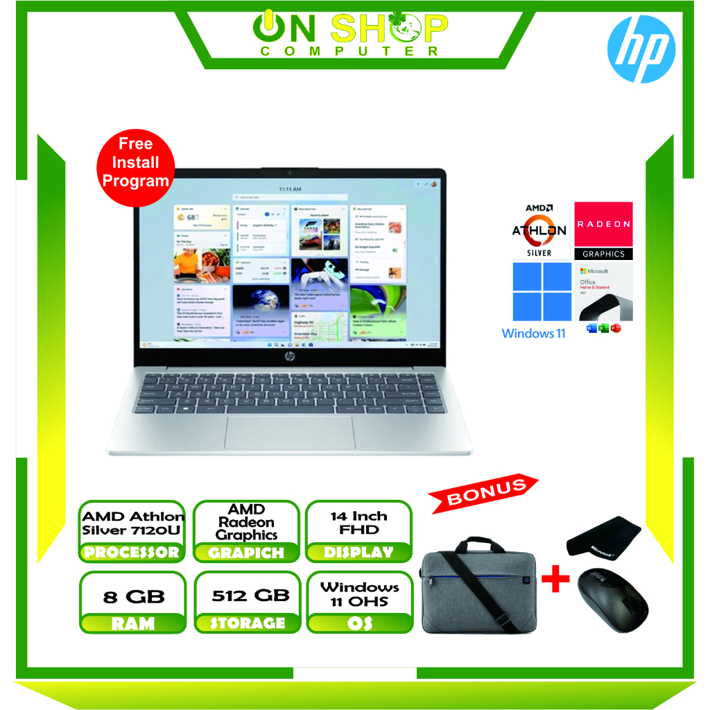 Jual HP 14 em0223AU AMD Athlon Silver 7120U RAM 8GB 512GB Windows 11 ...