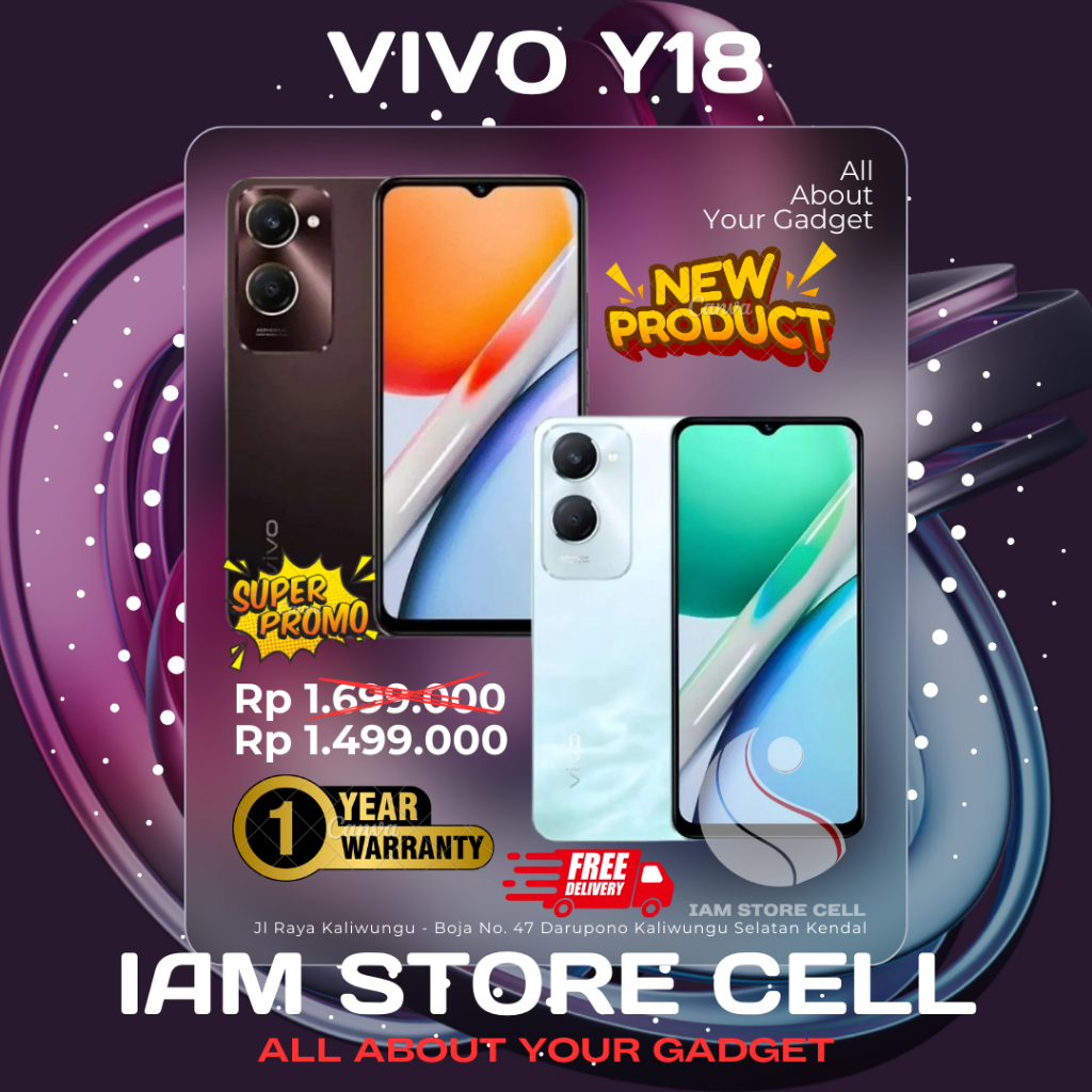 Jual Vivo Y18 6/128 Gb - 4/128 Gb - 4/64 Gb Garansi Resmi NFC Mediatek Helio G85 | Shopee Indonesia