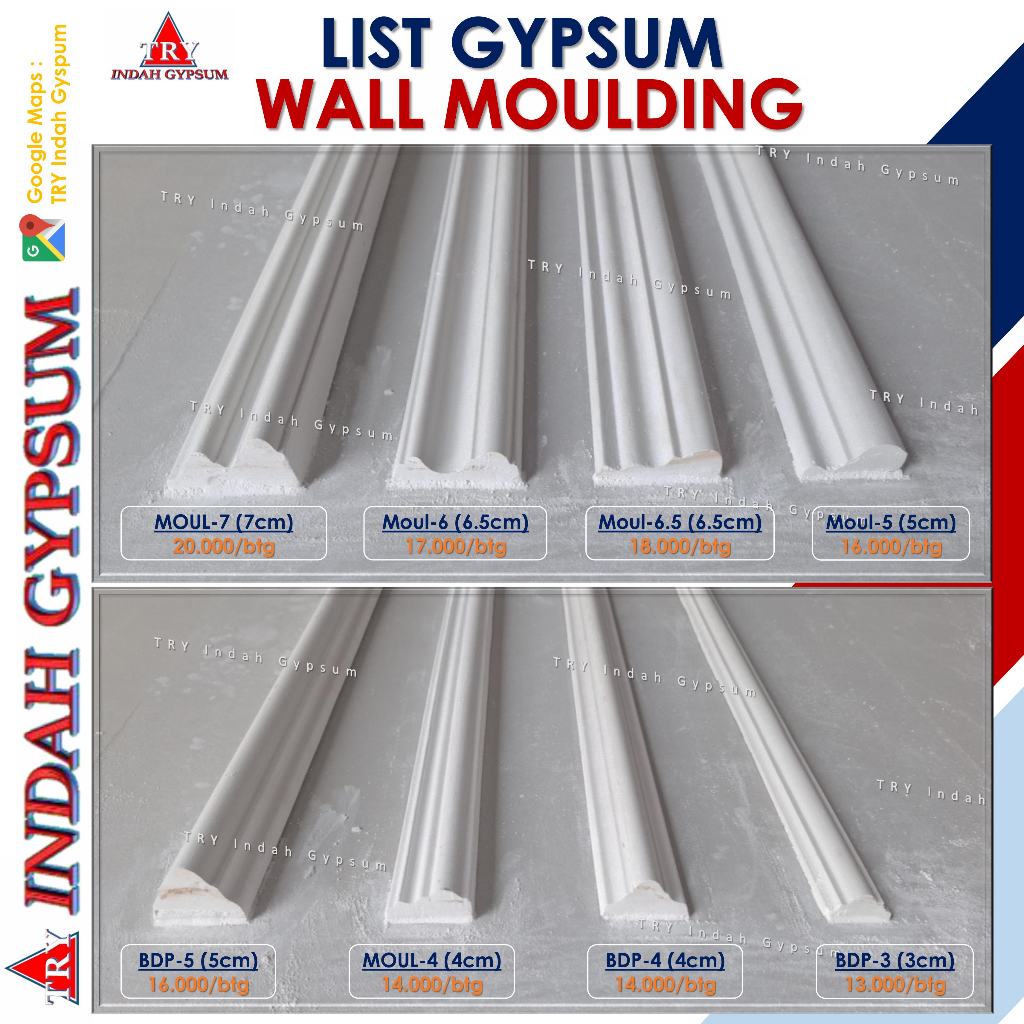 Jual List Wall Moulding Gypsum Minimalis - TRYINDAH Original | Shopee ...