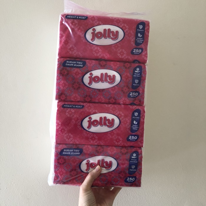 Jual Tisu Tissue Jolly 250 sheet Facial Softpack (bundle 4 Pcs ...
