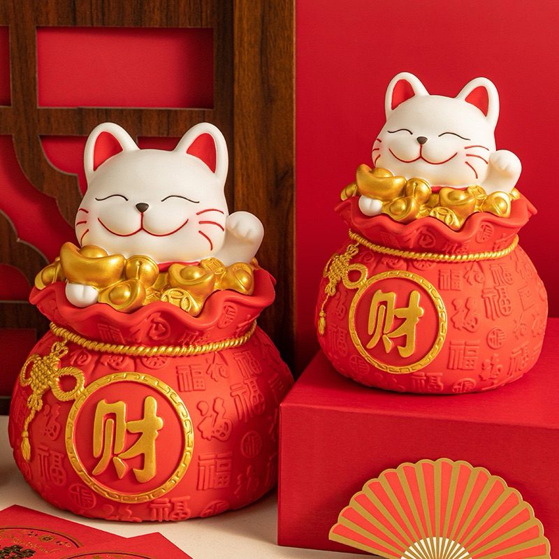 Jual (A0452) JEEA | Cat fortune bag money box decoration | Dekorasi ...
