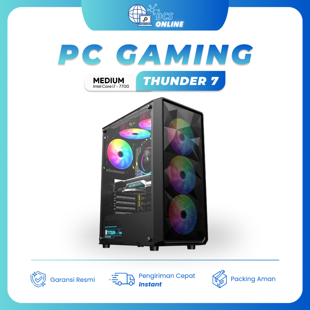 Jual Pc Komputer Rakitan Core I7-7700 RX 580 8GB GDDR5 RAM 16GB Monitor ...