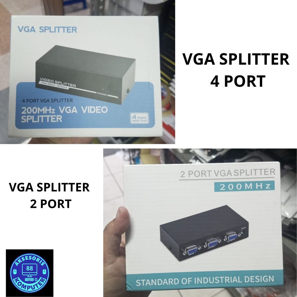 Jual VGA SPLITTER 2 PORT SPLITTER VGA 2 PORT VGA SPLITTER 4 PORT IN 1 ...