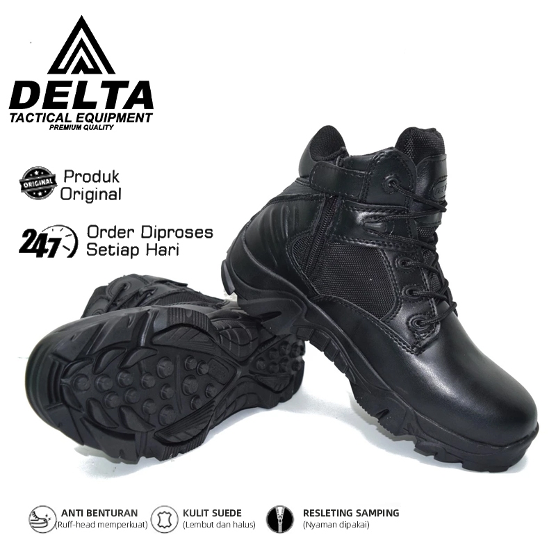 Jual 【DELTA】Sepatu Hitam 516/6 Inch - Tactical Boots Tahan Air & Anti ...