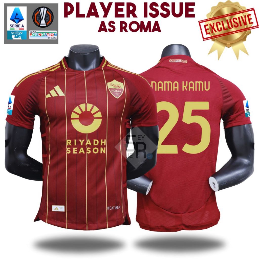 Jual Jersey As Roma Player Issue 2024 2025 Home Baju Bola Asroma Maron ...
