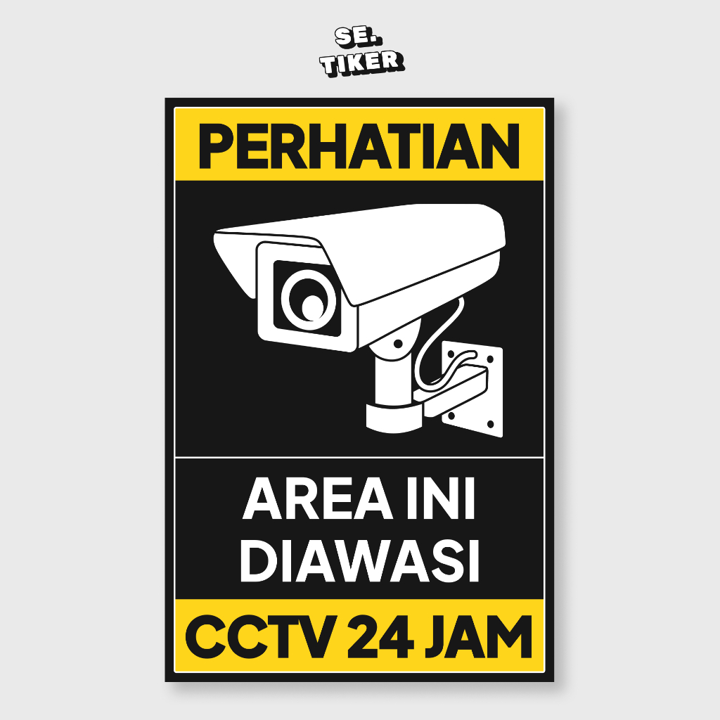 Jual Stiker Perhatian Area Ini Diawasi CCTV 24 Jam - Sticker Perhatian ...