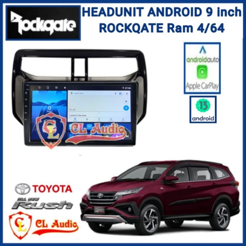 Jual Head Unit Android Rockgate 9 Inch OEM Rush/Terios 2018 Up Ram 4 ...
