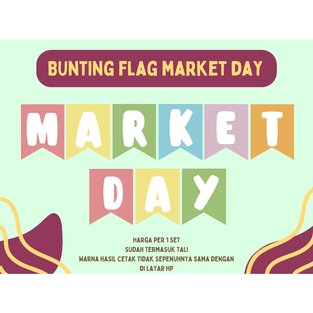 Jual BUNTING FLAG MARKET DAY / MARKET DAY / PROPS MARKET DAY / HIASAN ...