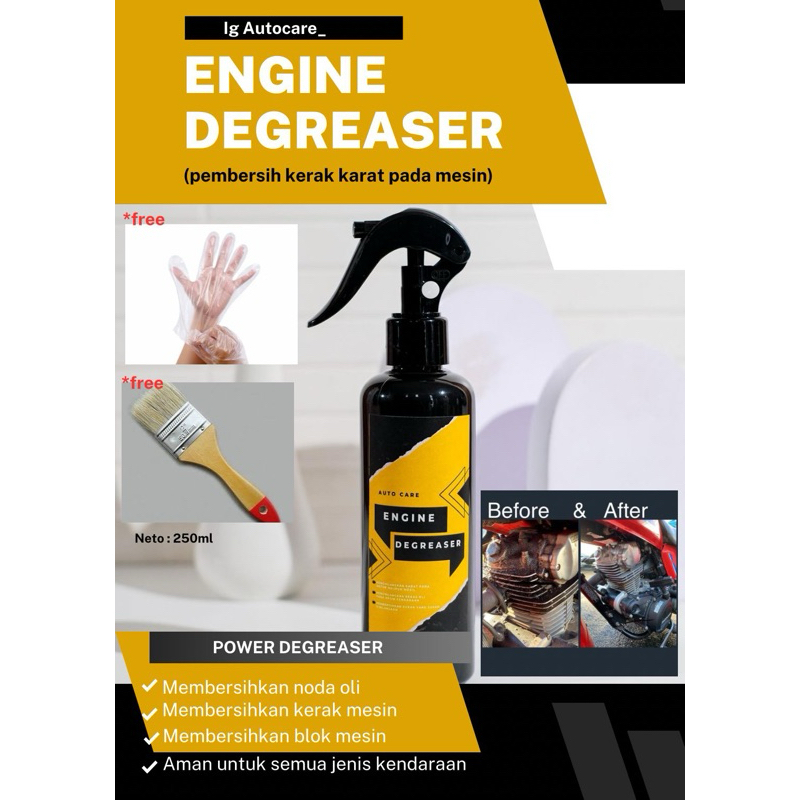 Jual ENGINE DEGREASER PEMBERSIH KERAK PADA MESIN MOTOR DAN MOBIL UKURAN 250ml | Shopee Indonesia
