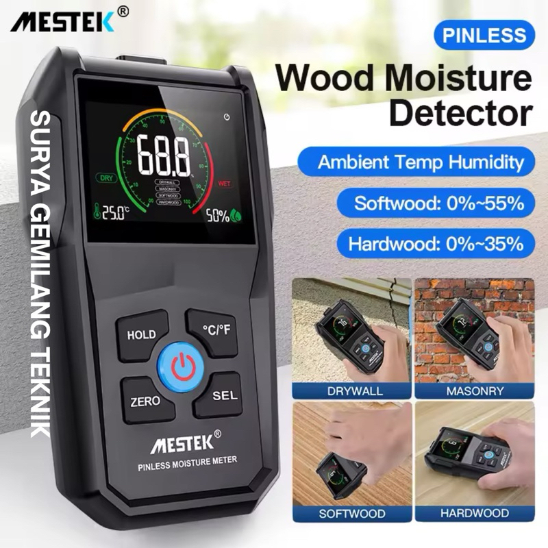 Jual Pinless Moisture Meter Mestek WM700A Wood Concrete MC Tester ...