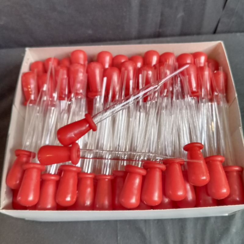 Jual Pipet Tetes Kaca 10 cm Dot Merah isi 100 pcs/box | Shopee Indonesia