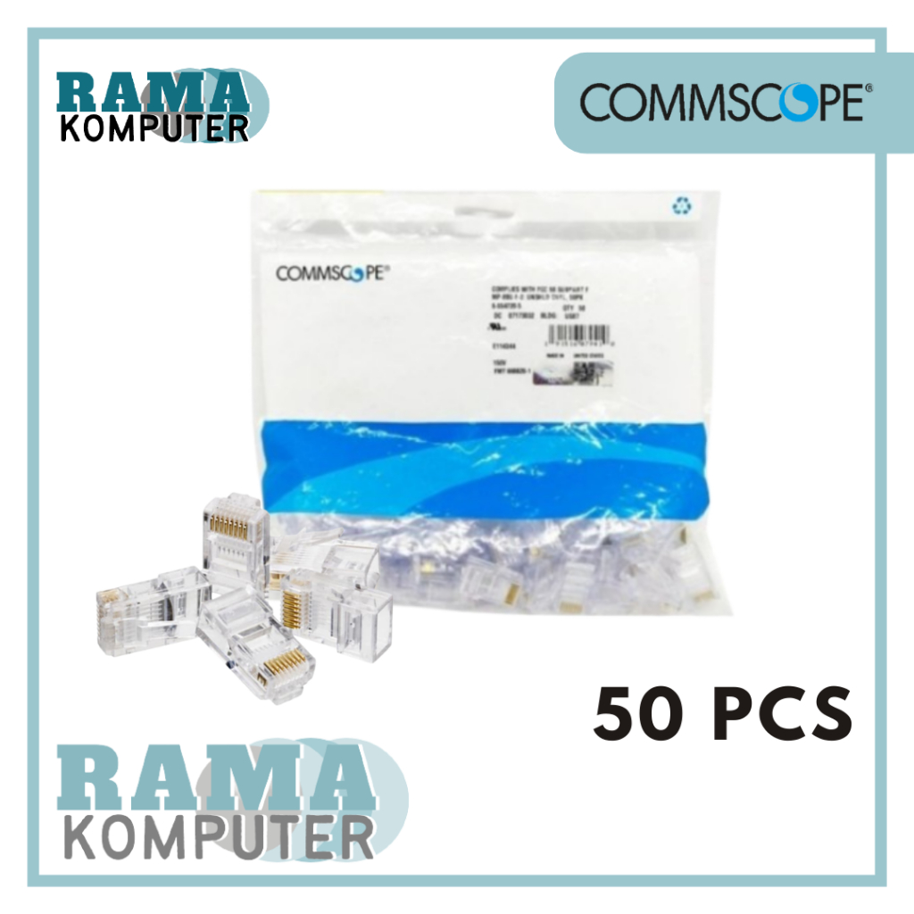 Jual COMMSCOPE CONNECTOR RJ45 CAT5 isi 50pcs | Shopee Indonesia