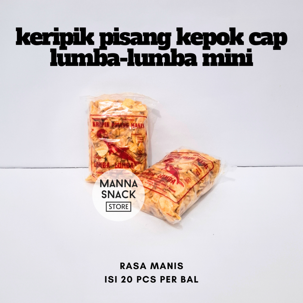 Jual Manna Snack - Keripik Pisang Kepok Mini Cap Lumba-Lumba 1 Bal isi ...