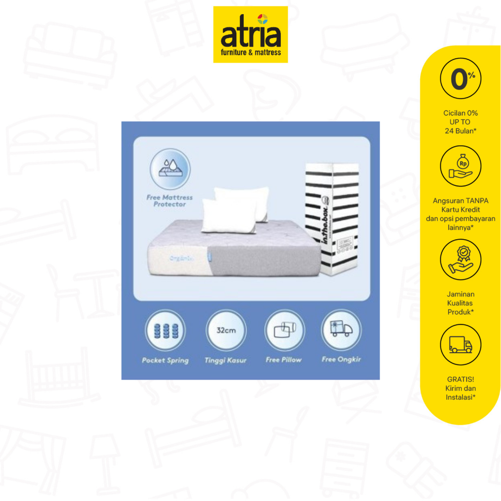 Jual Atria Mattrass In The Box Organix Plush Latex | Shopee Indonesia