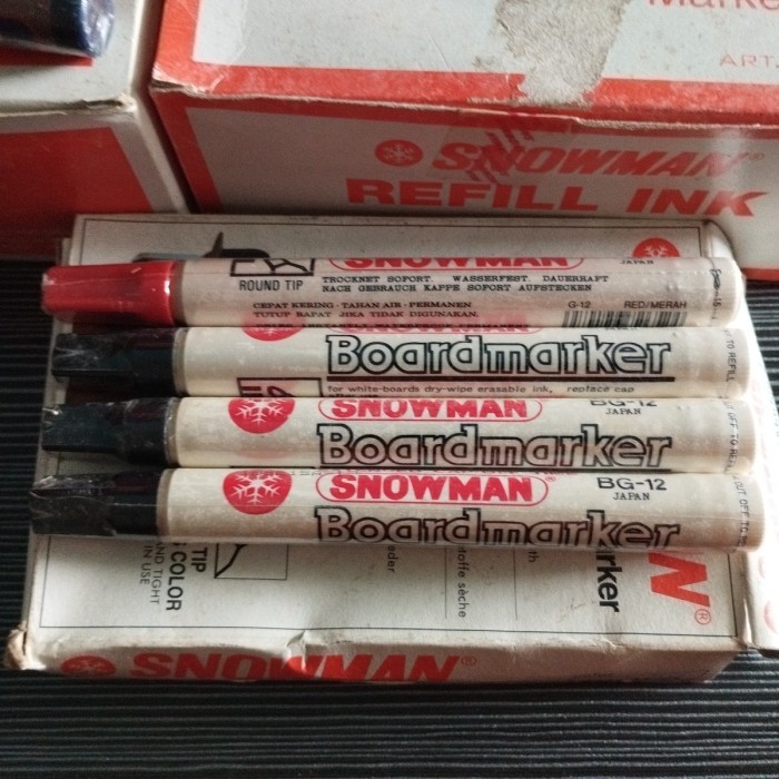 Jual Spidol merk Snowman for White board Marker, warna merah | Shopee ...