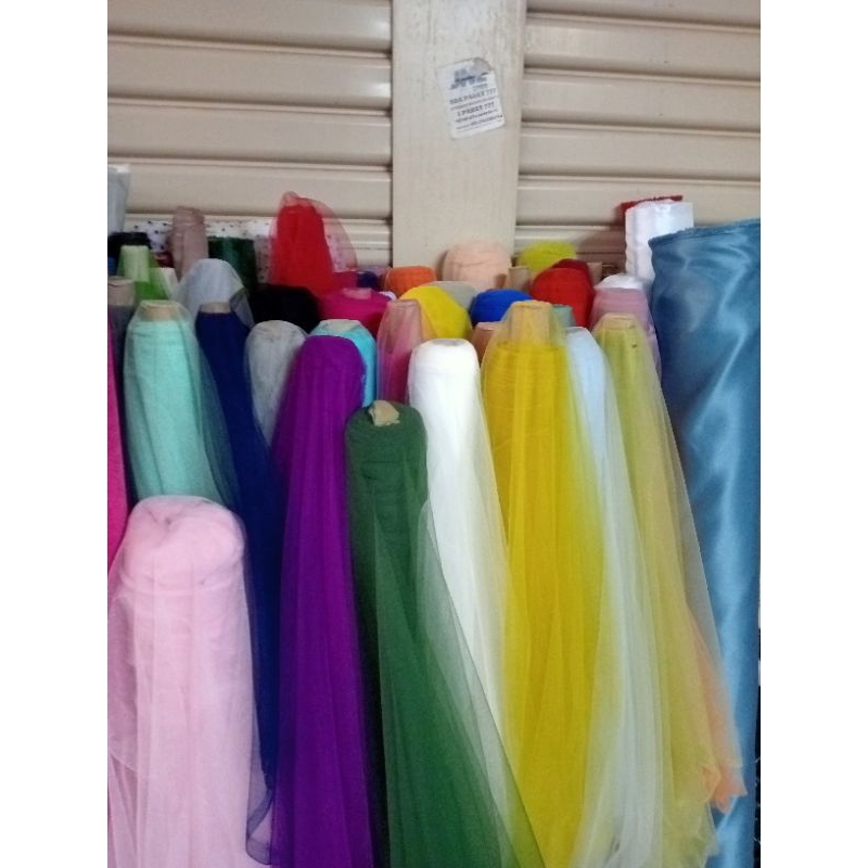 Jual KAIN TILE TULLE POLOS/KAIN TILE METERAN/BAHAN SOFT TULLE POLOS ...