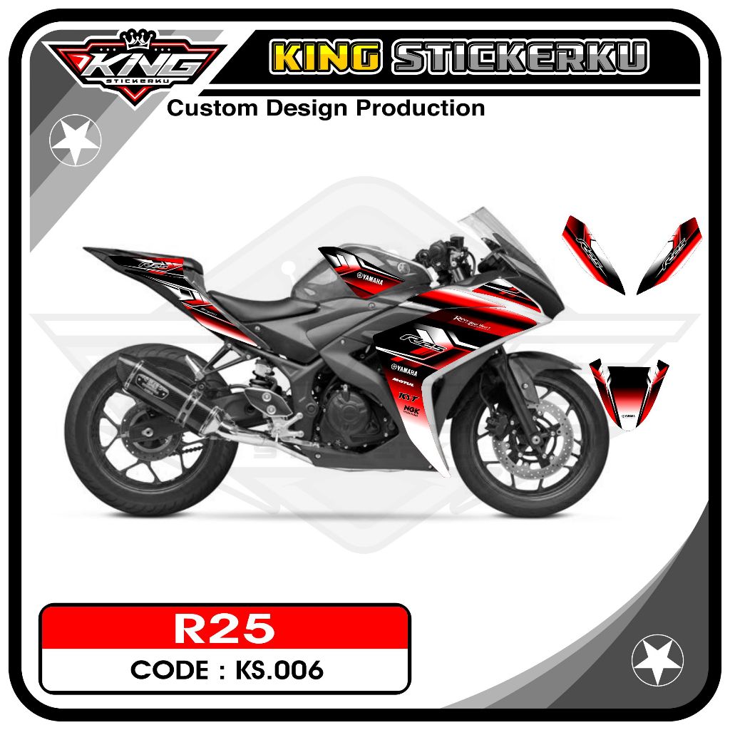 Jual Stiker Sticker Yamaha R25 - Decal Stiker Striping Yamaha R25 ...