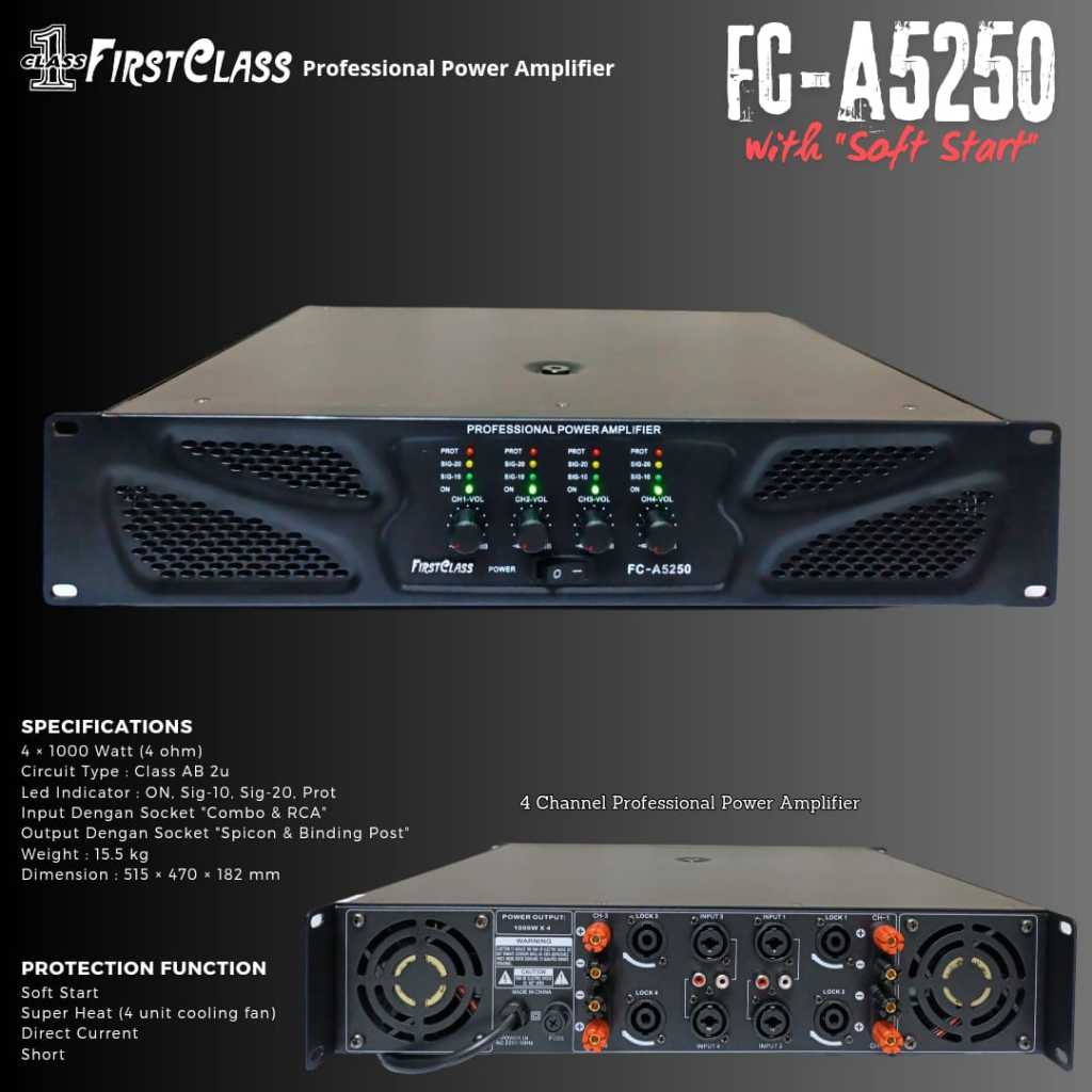 Jual Power Professional Amplifier Firstclass 5250 FCA 5250 | HIGH ...