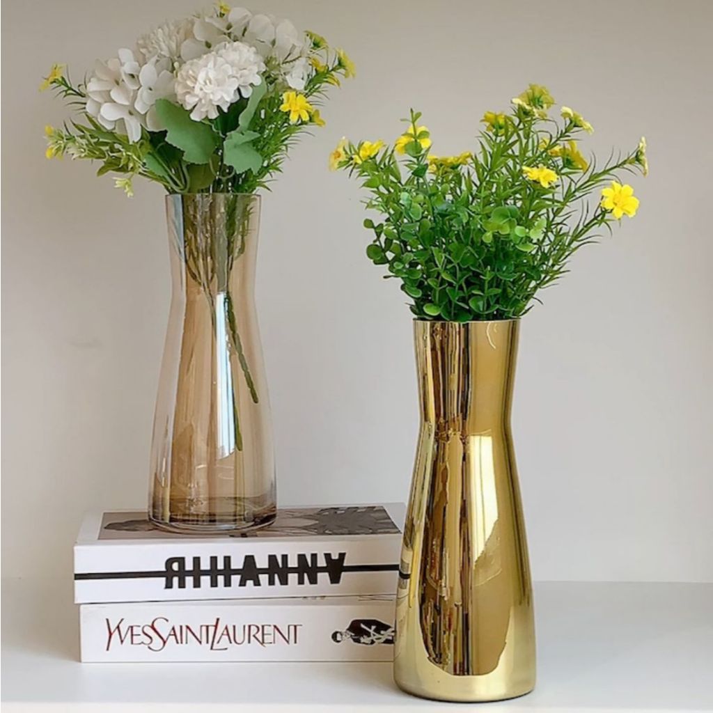 Jual Posh Gold Vase / Vas Bunga Keramik Kaca Tebal Mewah | Shopee Indonesia