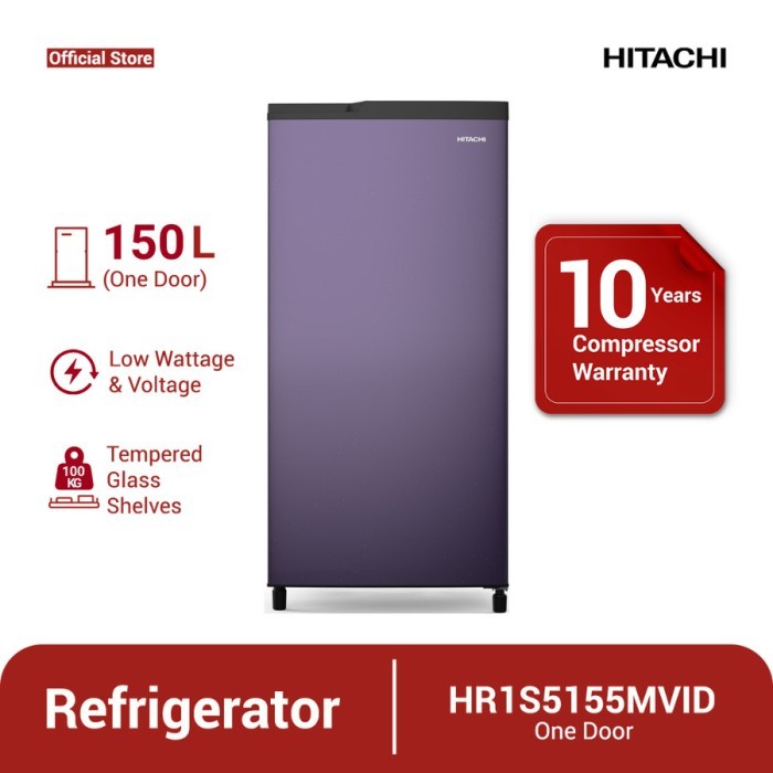 Jual KULKAS 1 PINTU HITACHI 151 LITER HR1S5155MVID LOW WATT GARANSI ...