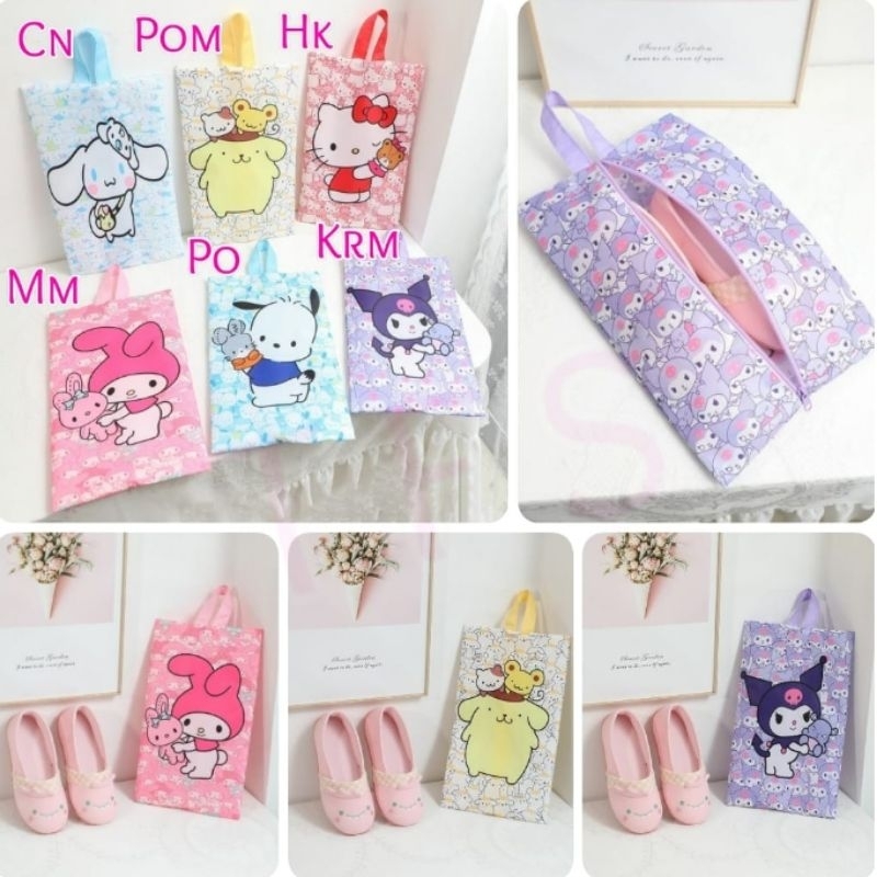 Jual CL Pouch multipurpose lipat Kuromi Cinnamoroll Melody Hello Kitty ...