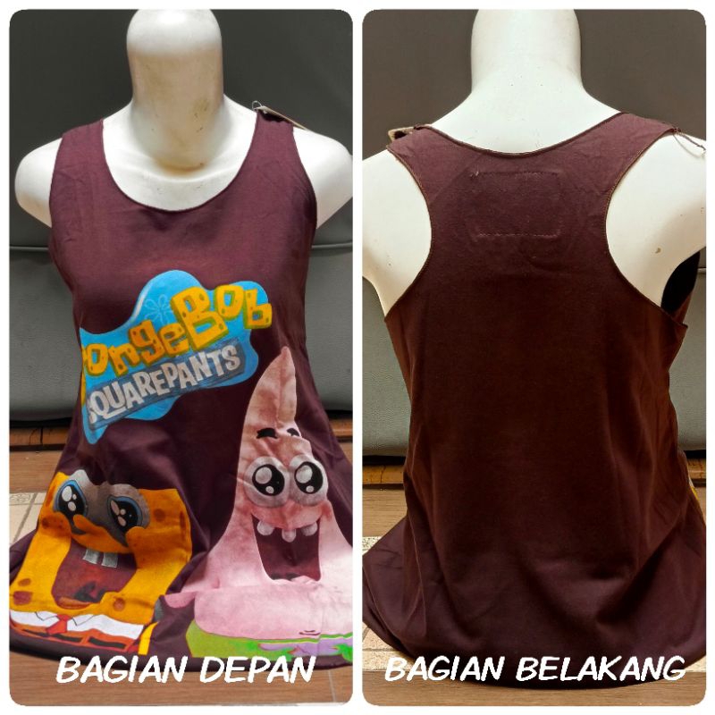 Jual tanktop/singlet panjang motif gambar kartun spongebob | Shopee ...