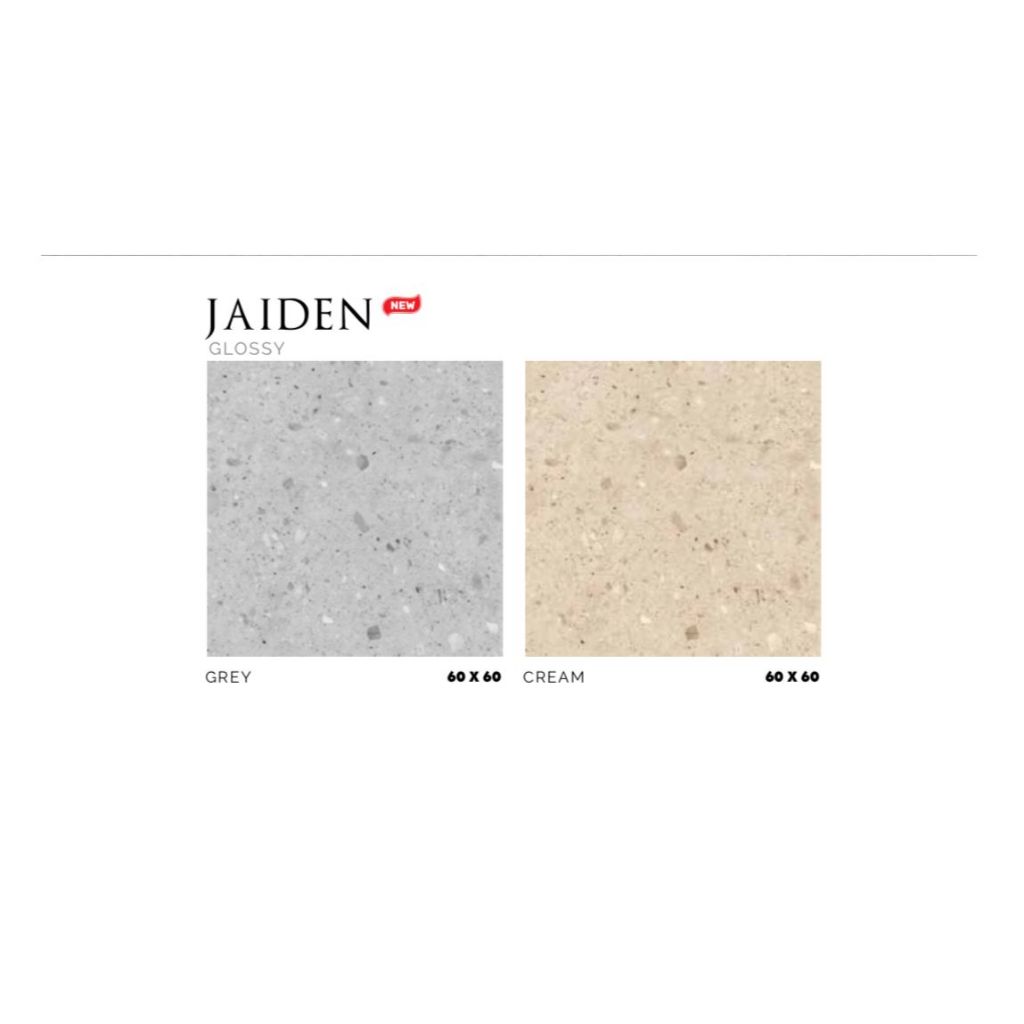 Jual PLATINUM CERAMICS FLOOR TILE JAIDEN GLOSSY GREY & CREAM 60X60 ...