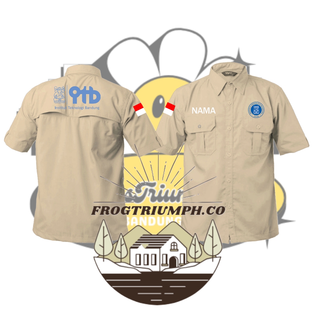 Jual KEMEJA PDL PDH LENGAN PENDEK MAHASISWA ITB FREE DESIGN CUSTOM | Shopee Indonesia