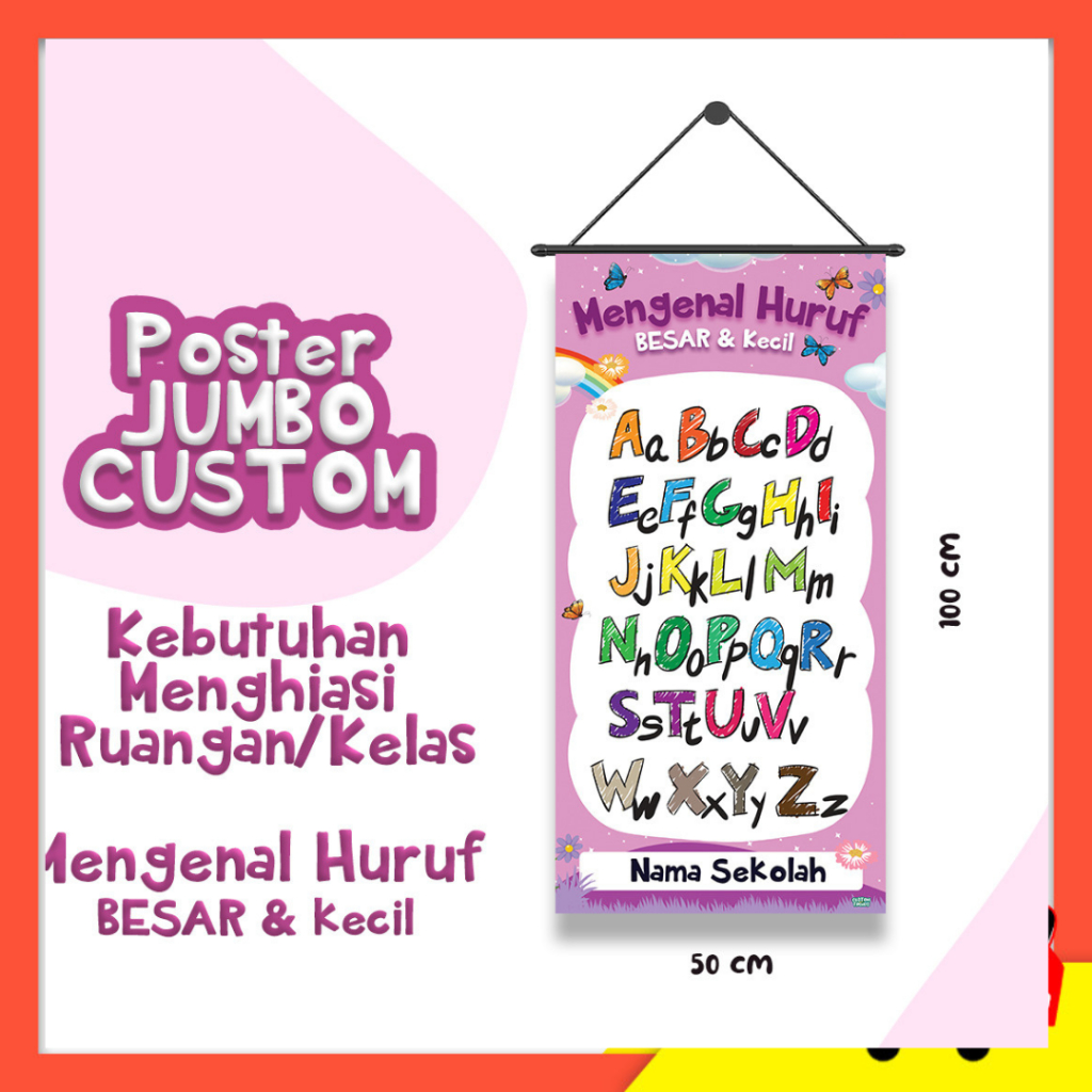 Jual Poster Edukasi Jumbo 4 Kata Ajaib Custom Nama Sekolah & Lembaga ...