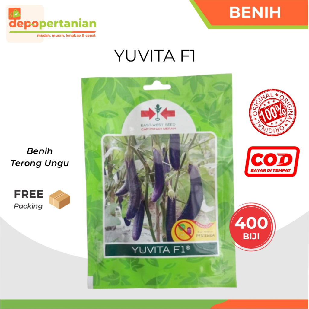 Jual Depo Pertanian - Benih Terong Yuvita isi 400 Biji Cap Panah Merah | Shopee Indonesia