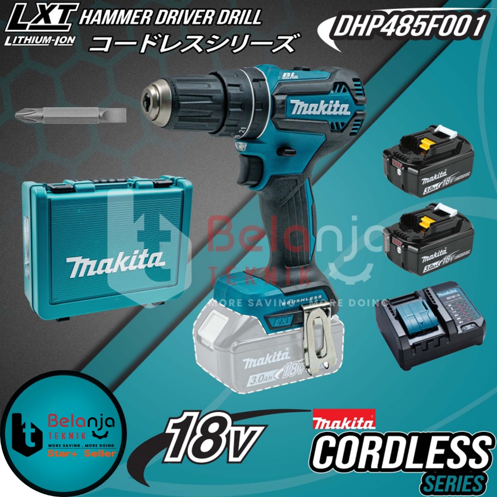 Jual Makita Mesin Bor Cordless DHP 485 F001 18V Hammer Driver Drill ...