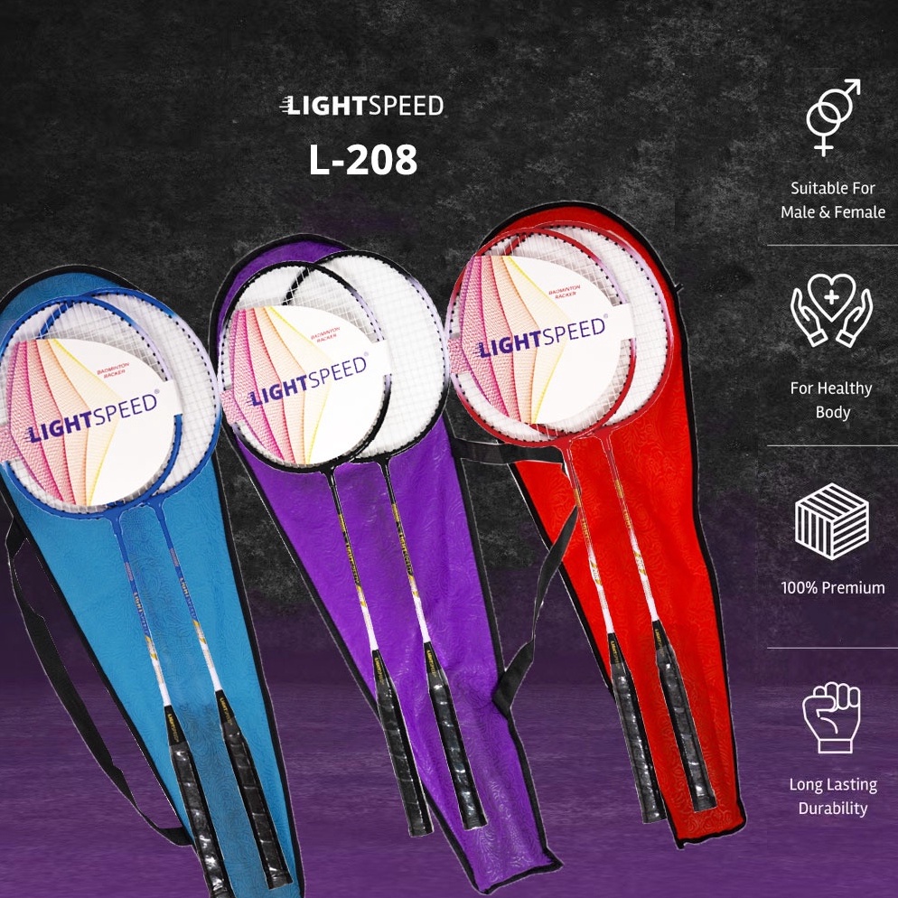 Jual KODE Q5M6 LIGHTSPEED RAKET BADMINTON 28 RAKET BULU TANGKIS ISI 2 ...