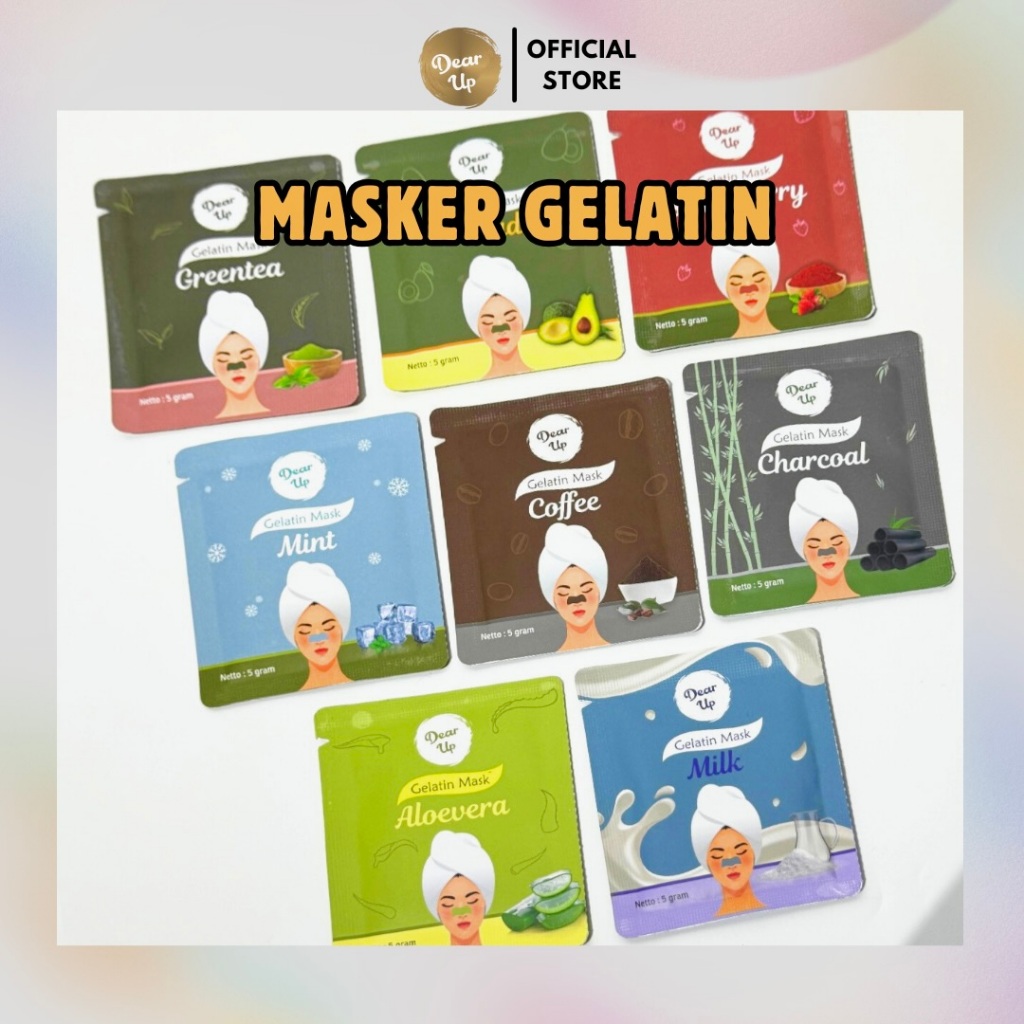 Jual DEAR UP Masker Komedo Gelatin Bubuk BPOM 5gr | Shopee Indonesia