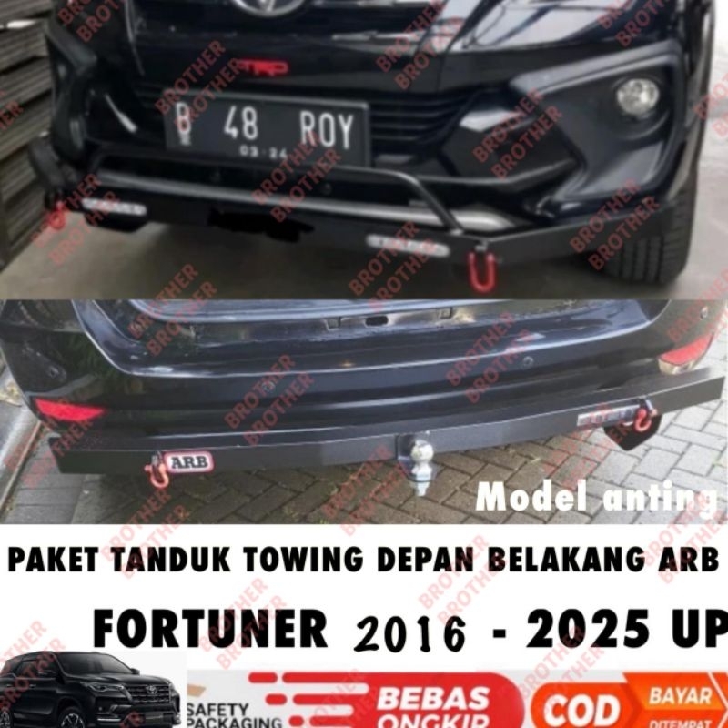 Jual Paket Tanduk Towing Bumper Depan Belakang Fortuner 2016 2018 2024 2025 2026 ARB - Besi ...
