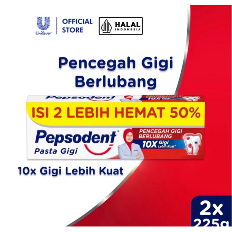 Jual Pepsodent Pencegah Gigi Berlubang Toothpaste Pasta Gigi White 225G x 2 | Shopee Indonesia