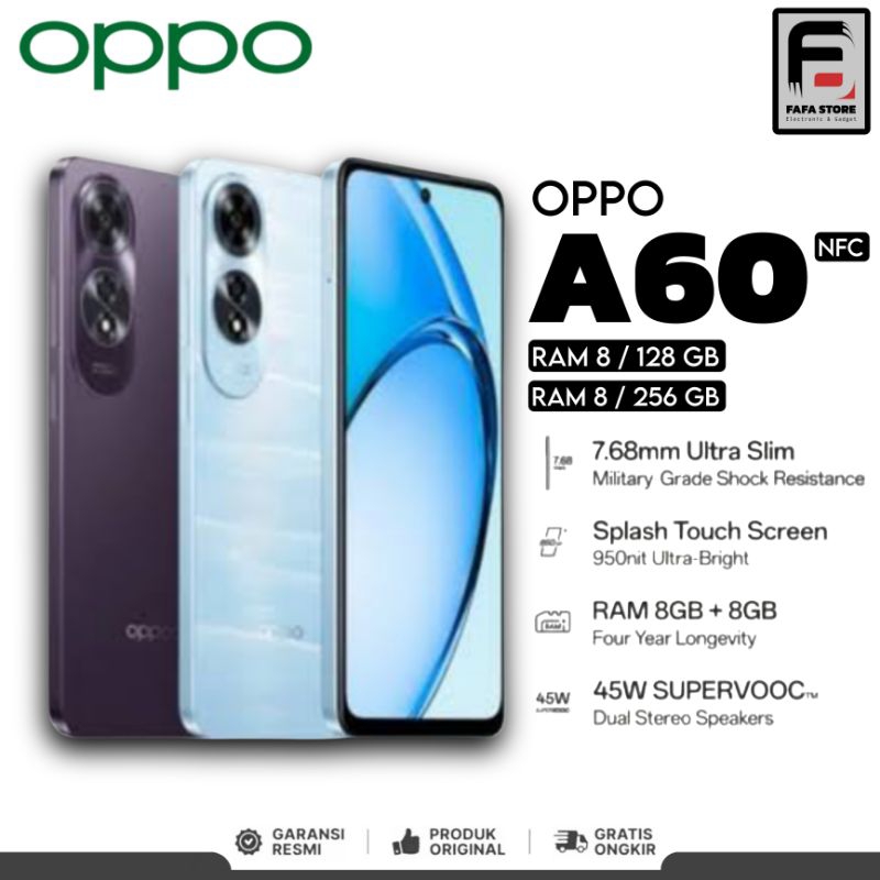 Jual OPPO A60 Ram 8/128 GB / Ram 8/256 GB NFC 4G | Shopee Indonesia