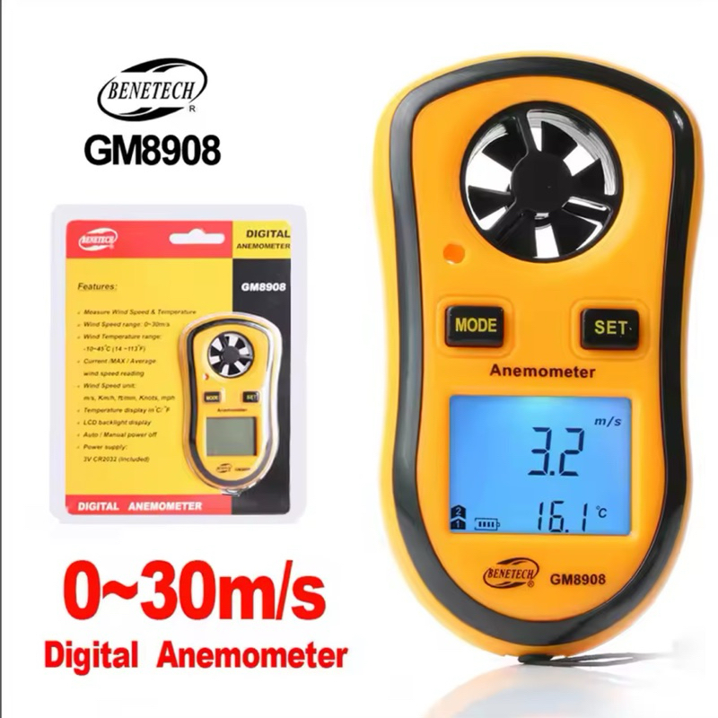 Jual Anemometer Benetech GM8908 ORI Ukur Kecepatan Angin Wind Tester GM ...