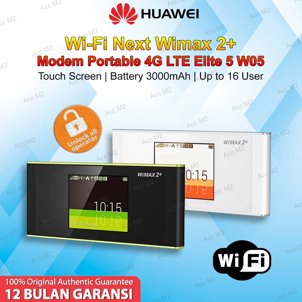 Jual Modem WiFi 4G LTE Elite 5 Huawei W-05 Portable Mifi Wimax 2+ CAT-12 | Shopee Indonesia