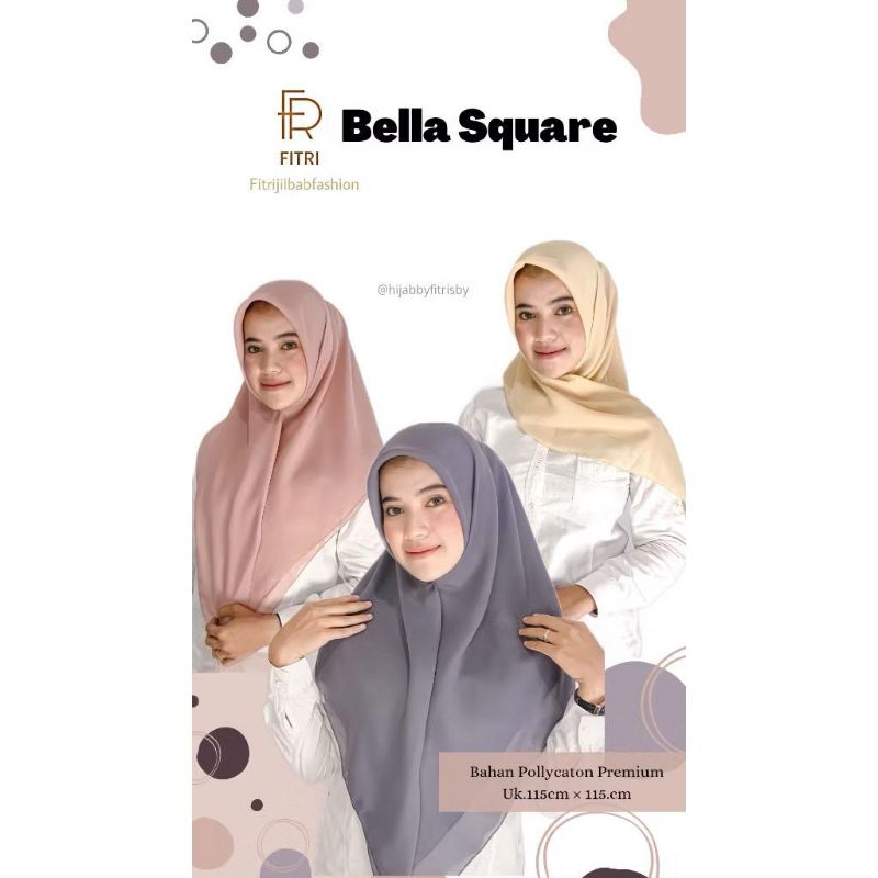 Jual Jilbab Bella Square Polly cotton ( Hijab Segi Empat Premium ...