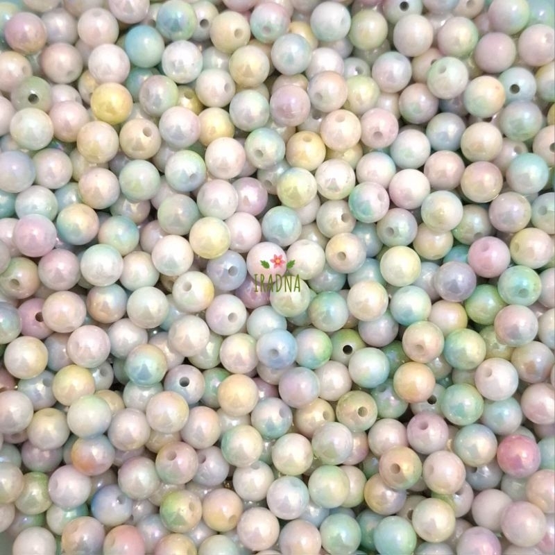 Jual (20gr) Manik Mote Bulat Mutiara Mermaid Pelangi | Shopee Indonesia