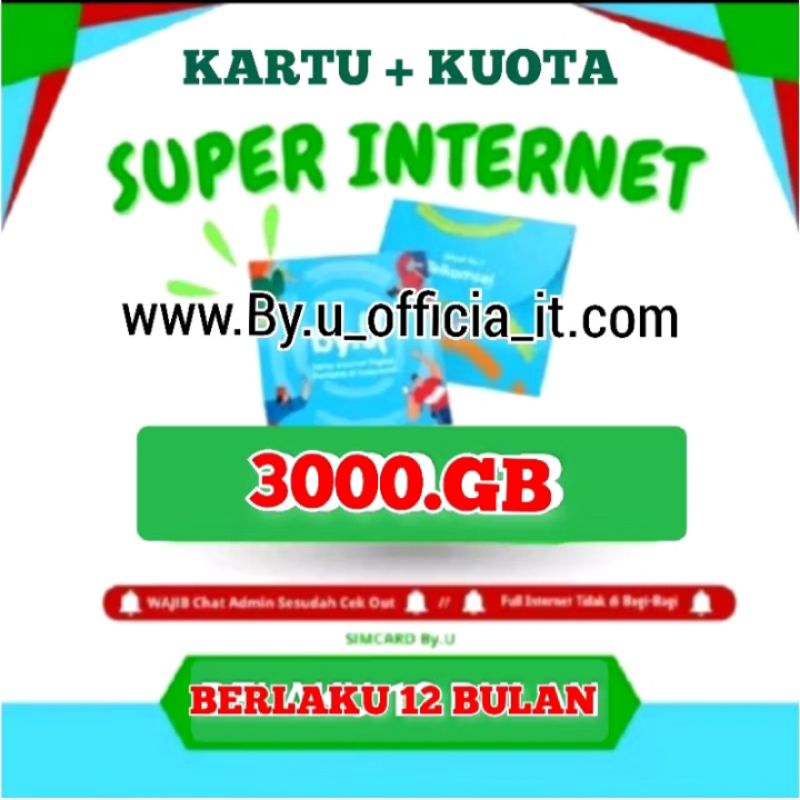 Jual promo kartu perdana by u plus kuota 3000gb 12 bulan | Shopee Indonesia