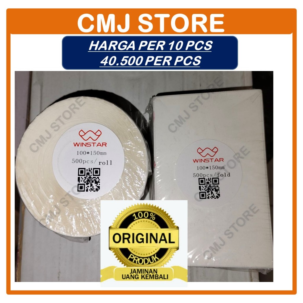 Jual Label Stiker Kertas Resi Thermal 100x150mm 500 pcs Merk Winstar n ...