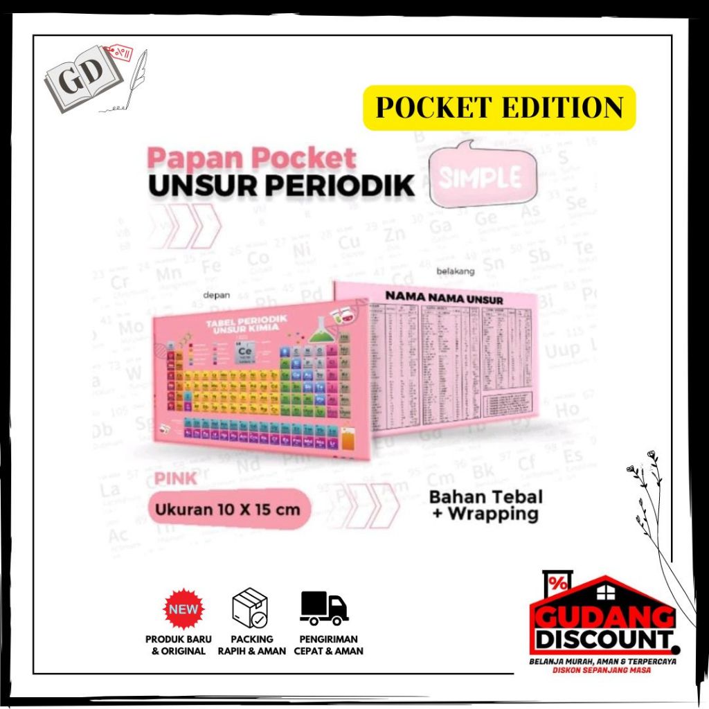 Jual PAPAN TABEL PERIODIK UNSUR KIMIA (POCKET EDITION) PRAKTIS (Banyak ...