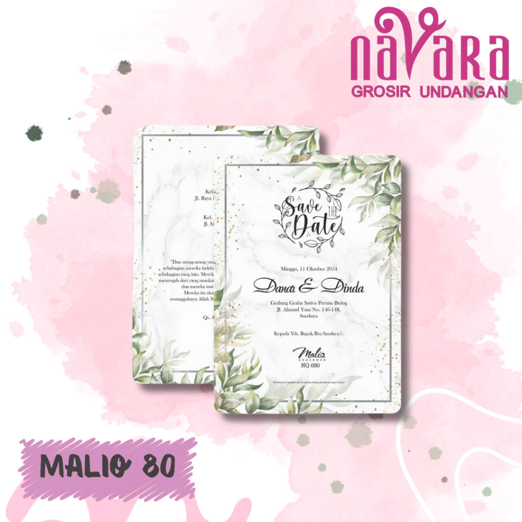 Jual Blangko undangan atau kertas undangan pernikahan merek MALIQ 80 ...