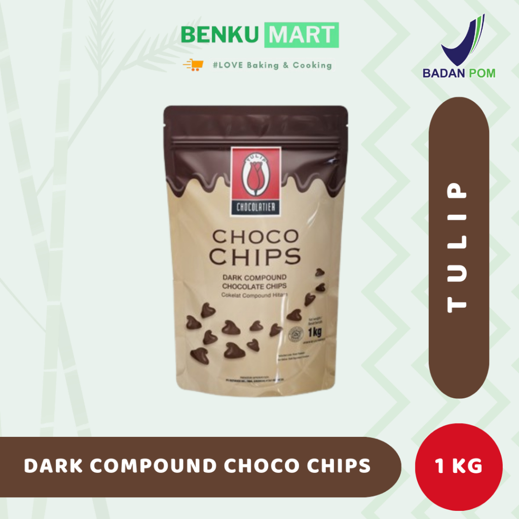 Jual Choco chip Dark Chocolate tulip 1Kg - chocochips dark coklat ...