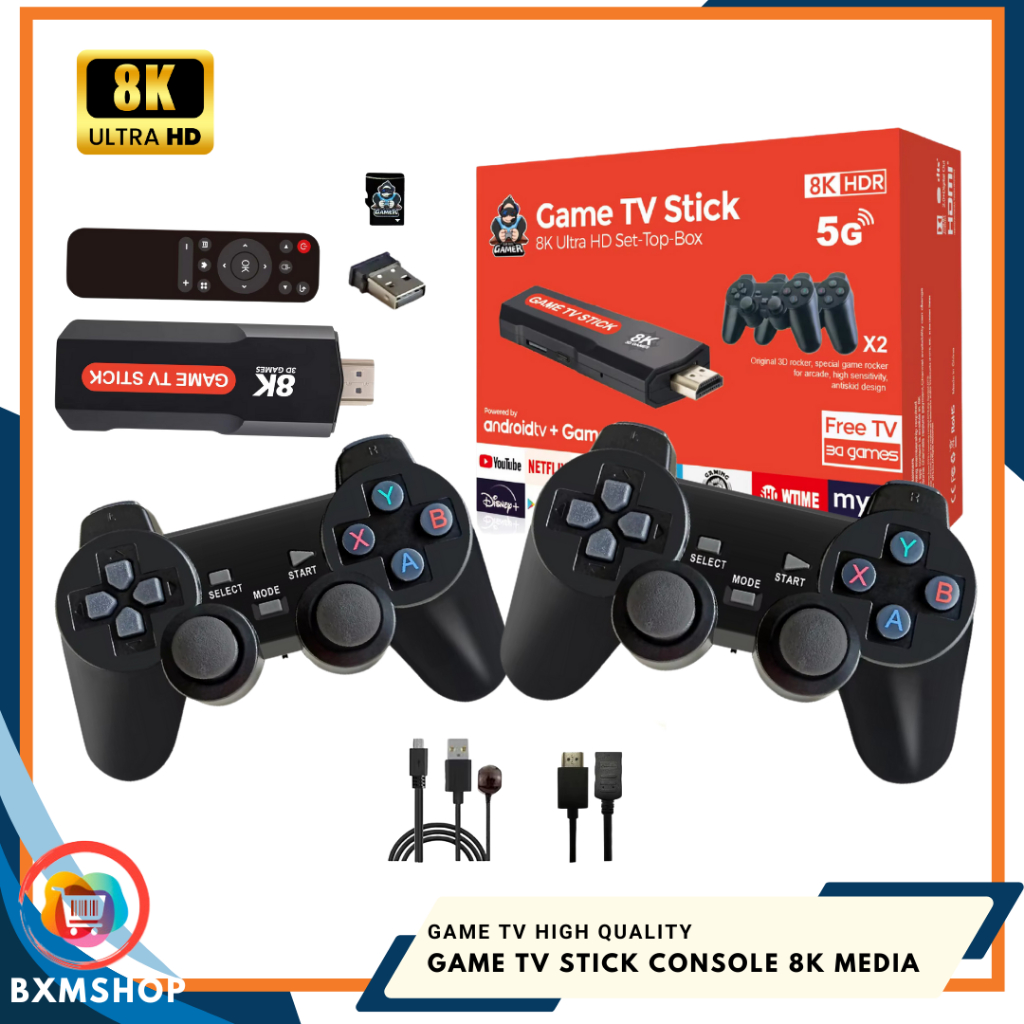 Jual Game TV Stick Console 8K Media Player Smart TV Box Android 10 2.4G ...