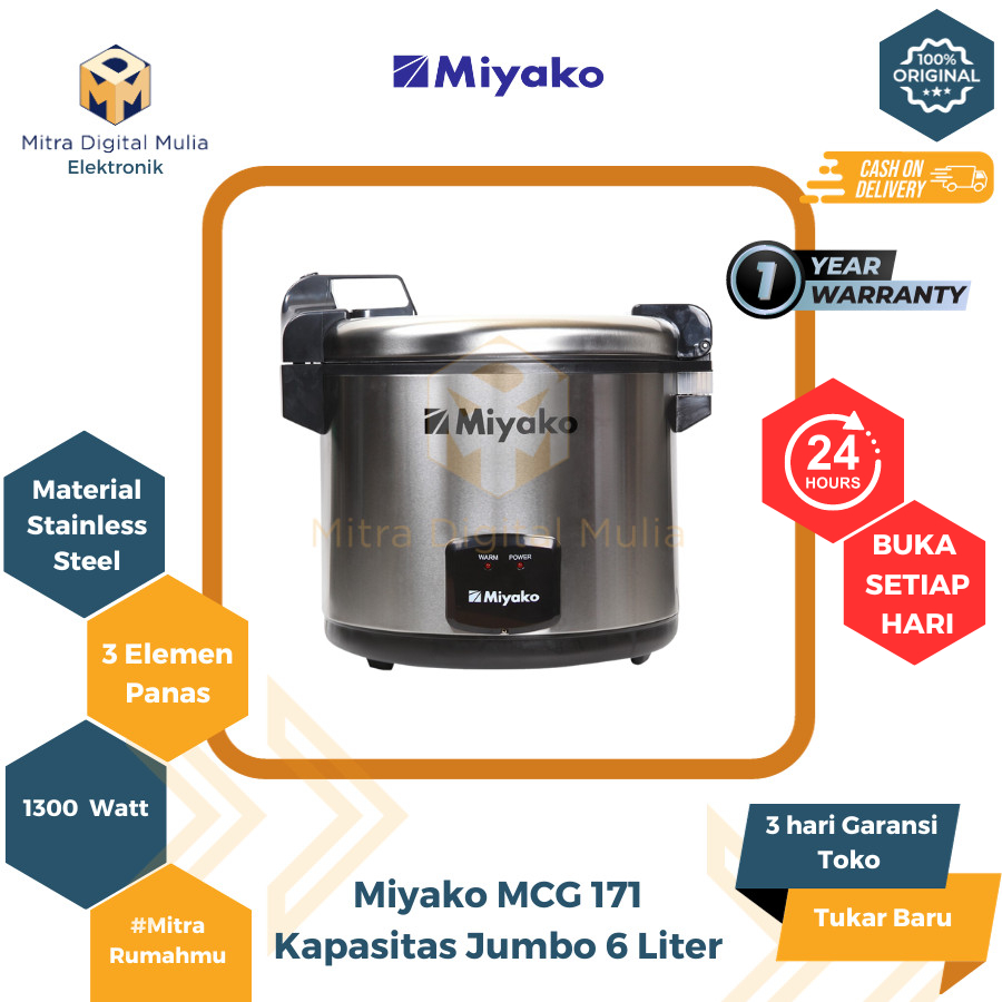 Jual Miyako MCG 171 Magic Com Jumbo 6 Liter | Shopee Indonesia